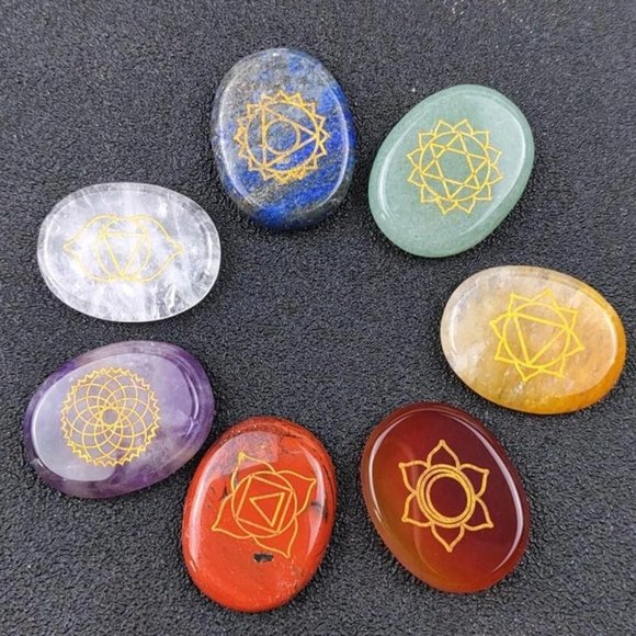 EvelynCreations | Accents | 7 Pcs Chakra Healing Stone Set Natural ...